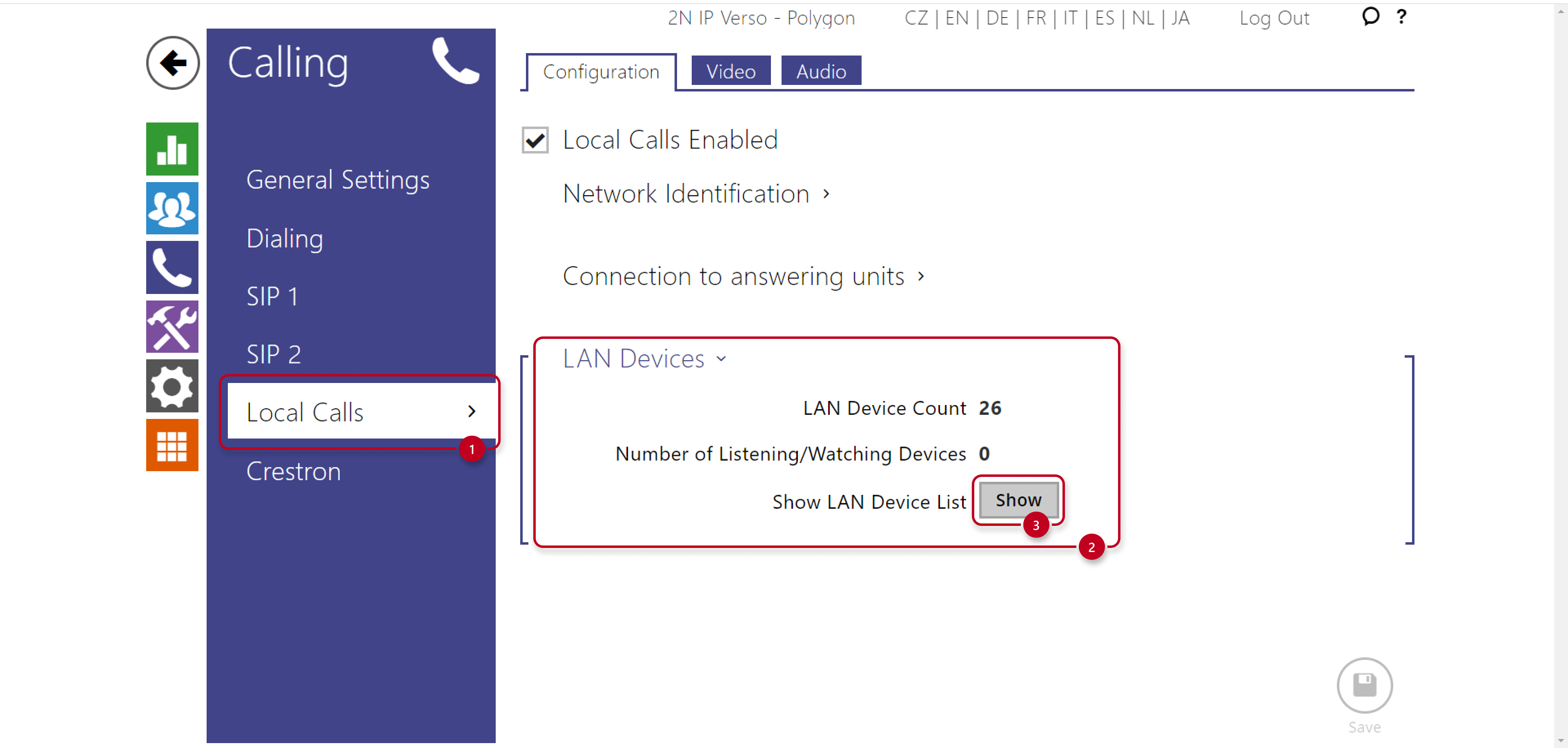 Setting up call from/to 2N IP Intercom in 2N Indoor Touch 2.0 | 2N よくある ...