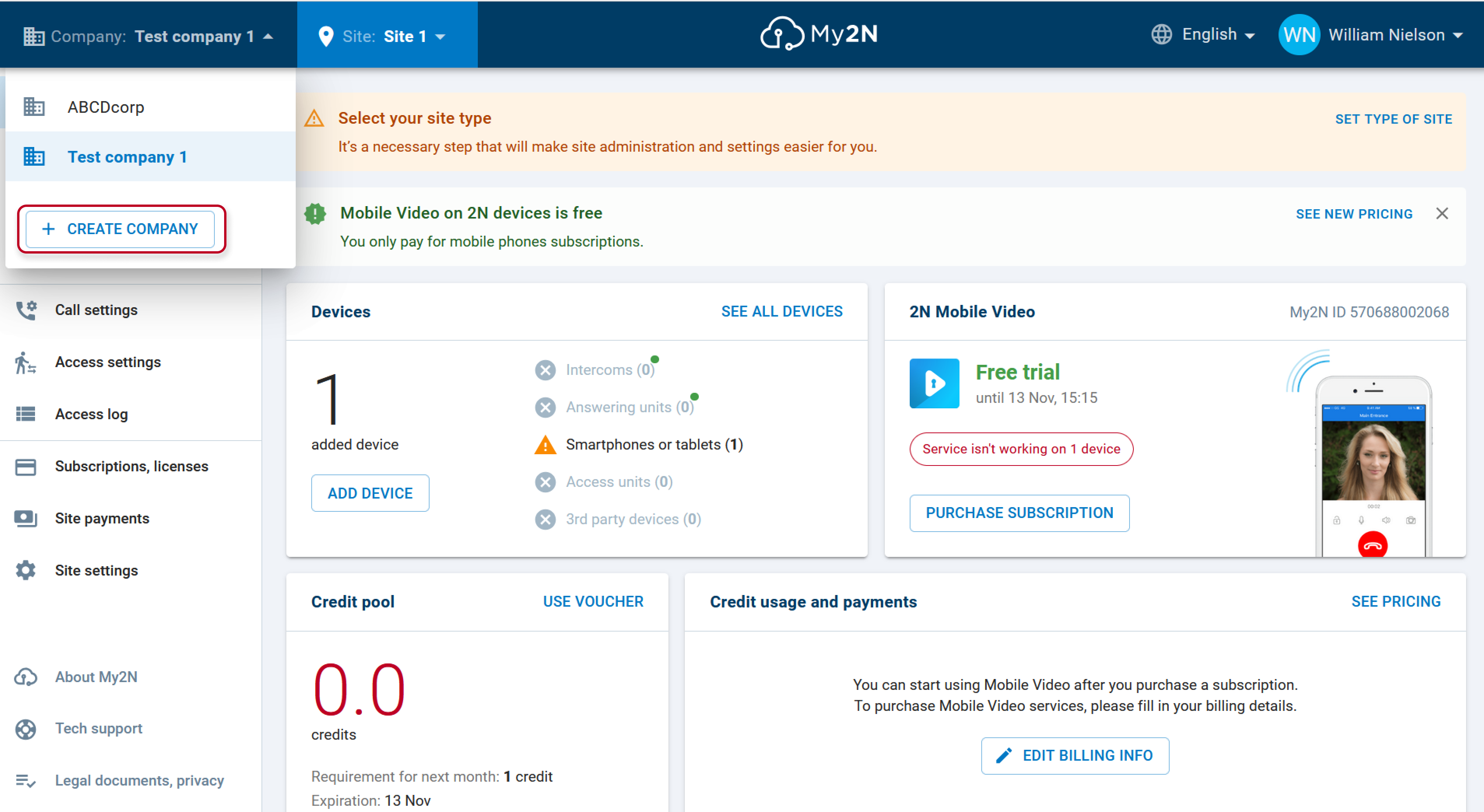 My2N account management (company/site admins & users) | 2N Frequently ...