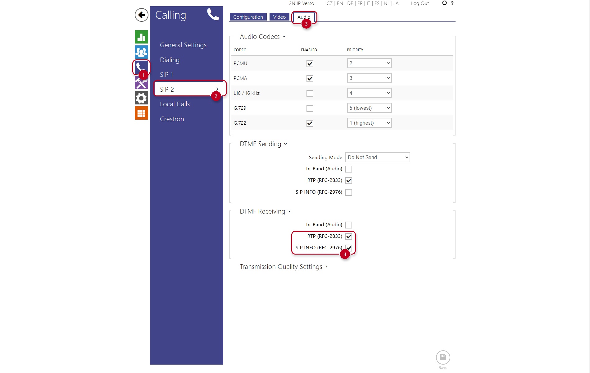 Configuration of the switch codes on the My2N Cloud | 2N Frequently ...